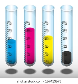 Vector Illustration 4 Beakers Stock Vector (Royalty Free) 167413673