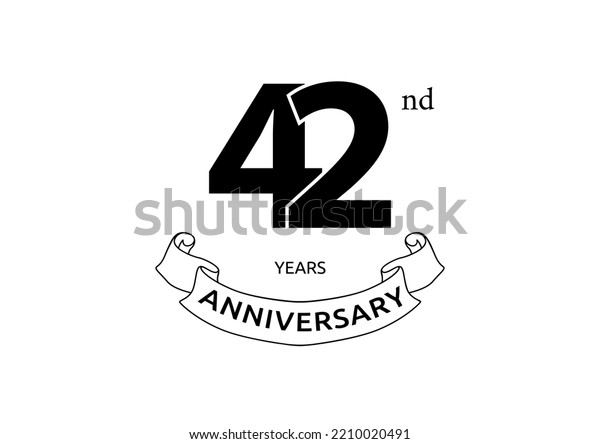 Vector Illustration 42nd Years Anniversary Logo Stock Vector (Royalty ...