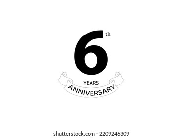 Vector Illustration 6th Years Anniversary Logo Stock Vector (Royalty ...