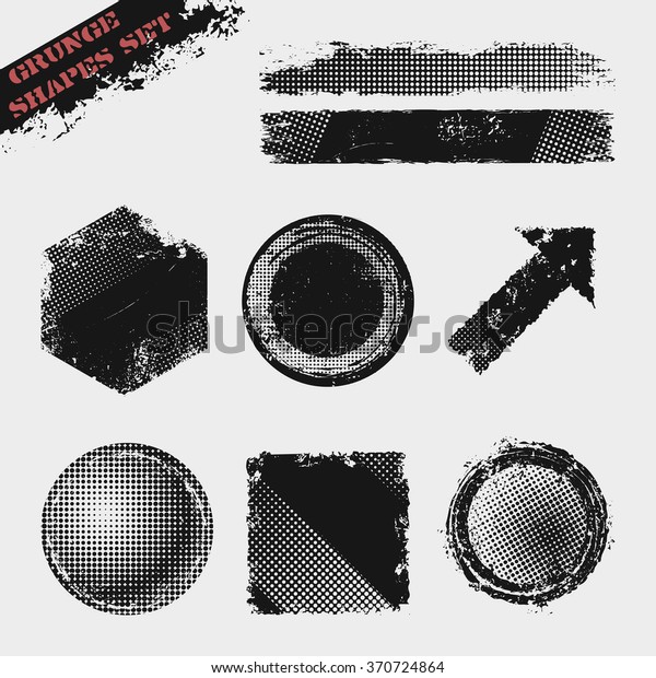 Vector Illustration 8 Isolated Grunge Shapes Stock Vector (Royalty Free ...
