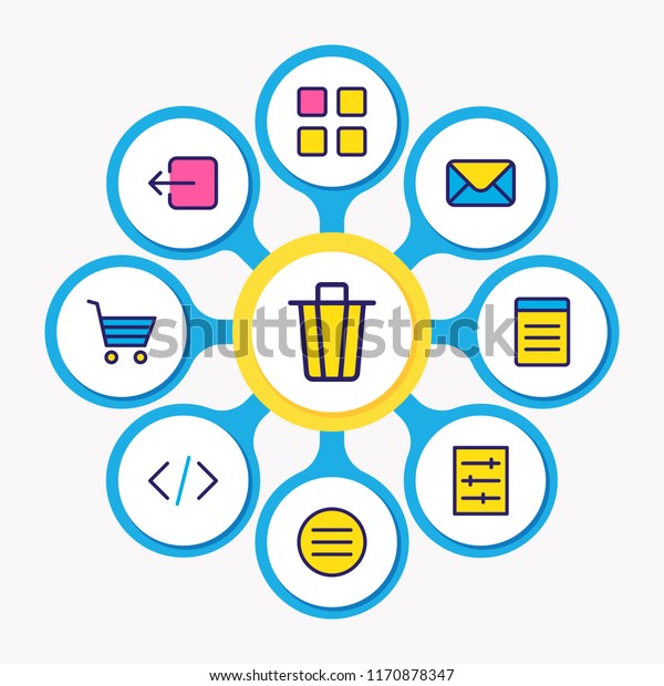 Vector Illustration 9 Annex Icons Colored Stock Vector (Royalty Free ...