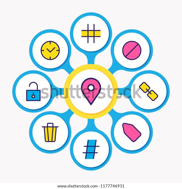 Vector Illustration 9 Annex Icons Colored Stock Vector (Royalty Free ...