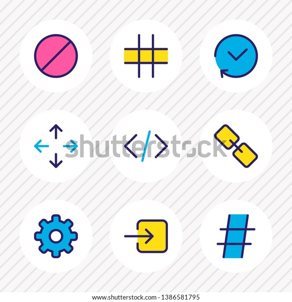 Vector Illustration 9 Annex Icons Colored Stock Vector (Royalty Free ...