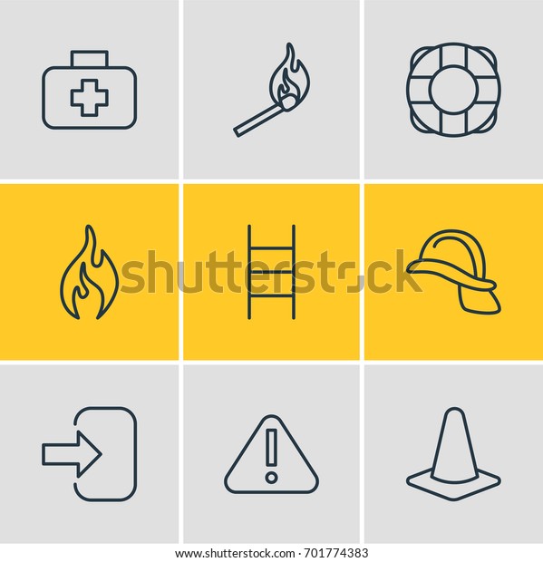 Vector Illustration 9 Necessity Icons Editable Stock Vector (Royalty ...