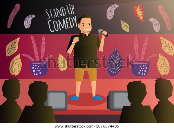 Ilustración vectorial sobre el comediante. Es: vector de stock (libre ...
