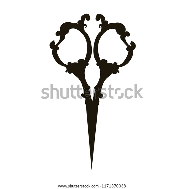 Vector Illustration Abstract Antique Scissors Stock Vector (Royalty ...