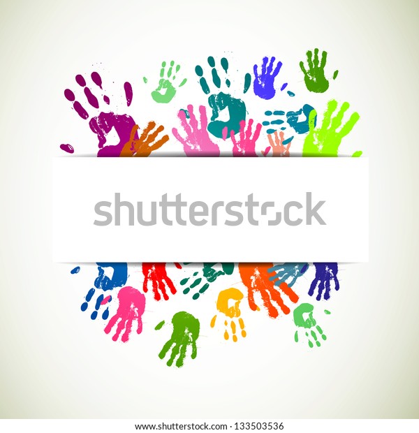 Vector Illustration Abstract Background Colorful Hand Stock Vector ...