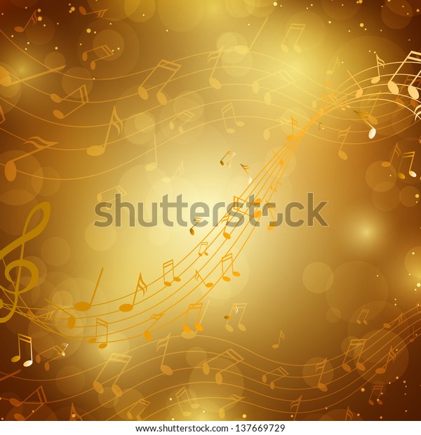 Vector Illustration Abstract Background Music Notes Stock Vector ...