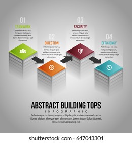 Vector Illustration Abstract Building Tops Infographic Stock Vector ...