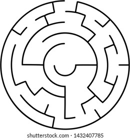 Vector Illustration Abstract Circular Maze Round Stock Vector (Royalty ...