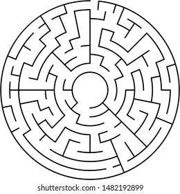 Vector Illustration Abstract Circular Maze Round Stock Vector (Royalty ...