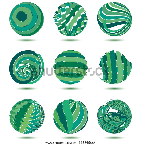 Vector Illustration Abstract Green Spheres Stock Vector (Royalty Free ...