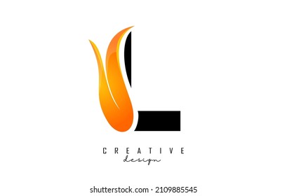 Vector Illustration Abstract Letter L Fire Stock Vector (Royalty Free ...