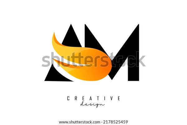 Vector Illustration Abstract Letters M Fire Stock Vector (Royalty Free ...