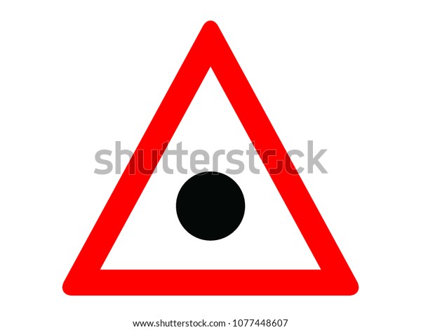Vector Illustration Accident Black Spot Warning Stock Vector (Royalty ...