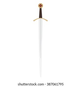 Raster Illustration Accolade Sword Knights Templar Stock Illustration ...