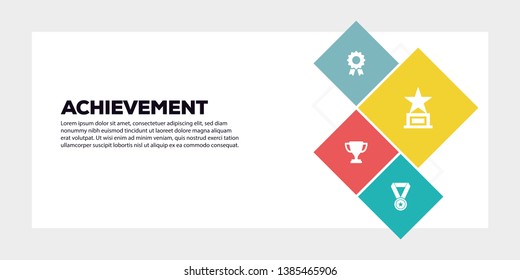 Vector Illustration Achievement Banner Concept Stock Vector (Royalty ...