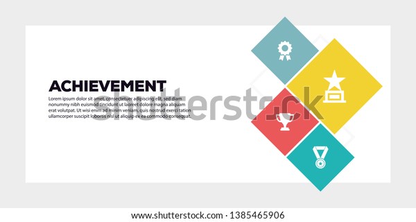 Vector Illustration Achievement Banner Concept Stock Vector (Royalty ...