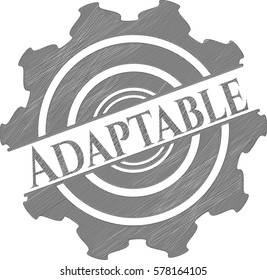 Vector Illustration Adaptable Emblem Drawn Pencil Stock Vector (Royalty ...