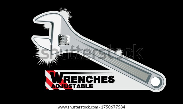 Vector Illustration Adjustable Cresent Wrench Open Stock Vector ...