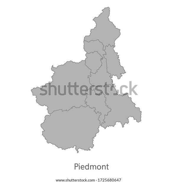Vector Illustration Administrative Map Piedmont Borders Stock Vector ...
