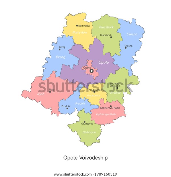 Vector Illustration Administrative Map Poland Opole Stock Vector ...