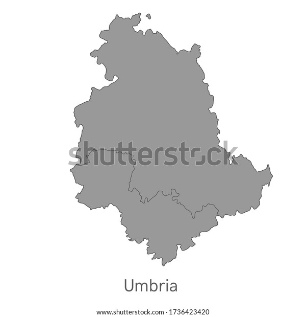Vector Illustration Administrative Map Umbria Borders Stock Vector ...