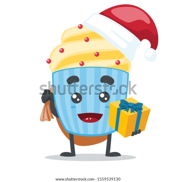 Vector Illustration Adorable Cake Mascot Wearing Stock Vector (Royalty ...