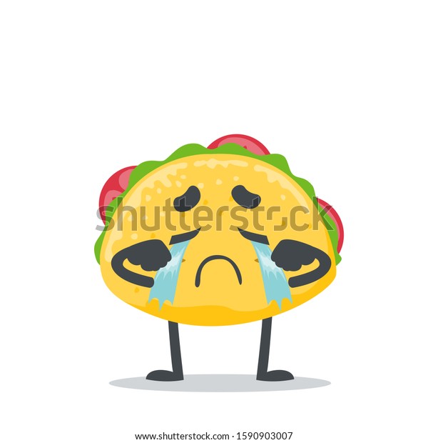 Vector Illustration Adorable Taco Mascot Crying Stock Vector (Royalty ...