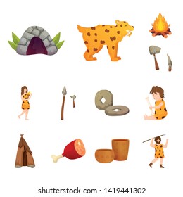 Vector Illustration Age Stone Logo Set Stock Vector (Royalty Free ...
