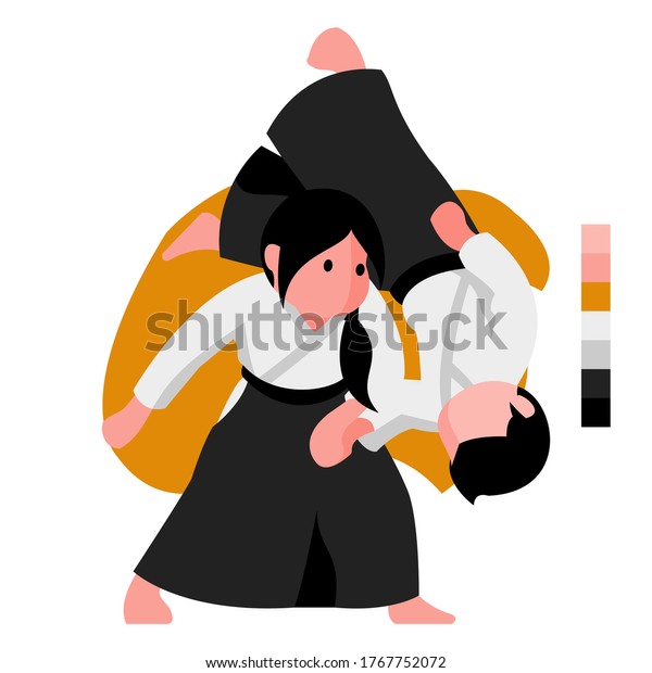 Vector Illustration Aikido Martial Arts Can Stock Vector (Royalty Free ...