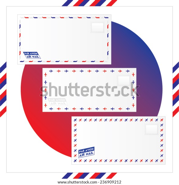 Vector Illustration Air Mail Envelopes Stamp Stock Vector (Royalty Free ...