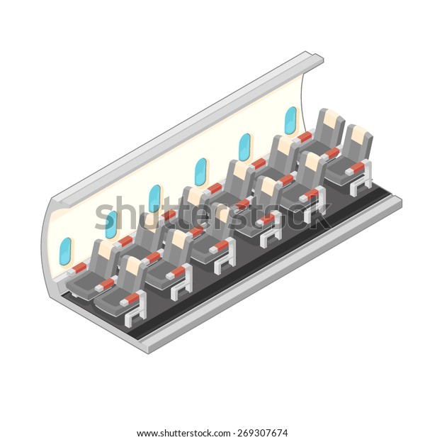 Vector Illustration Aircraft Interior Aircraft Interior Stock Vector ...