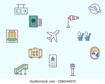 Vector Illustration Airport Elements Contains Such Stock Vector ...