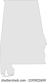 Vector Illustration Alabama Map Stock Vector (Royalty Free) 2193922659 ...