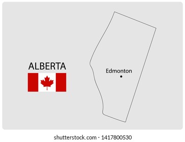 Vector Illustration Alberta Map Canada Province Stock Vector (Royalty ...