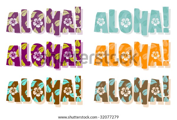 Vector Illustration Aloha Word Different Colors Stock Vector (Royalty ...
