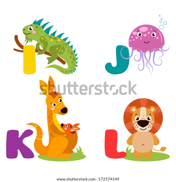 Vector Illustration Alphabet Animals L Vector Stock Vector (Royalty ...