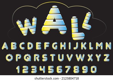Vector Illustration Alphabet Letters Numbers Multilayered Stock Vector ...