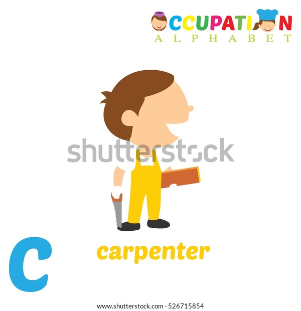 Vector Illustration Alphabet Occupation Letter C: เวกเตอร์สต็อก (ปลอด ...
