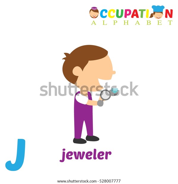 Vector Illustration Alphabet Occupation Letter J Stock Vector (Royalty ...