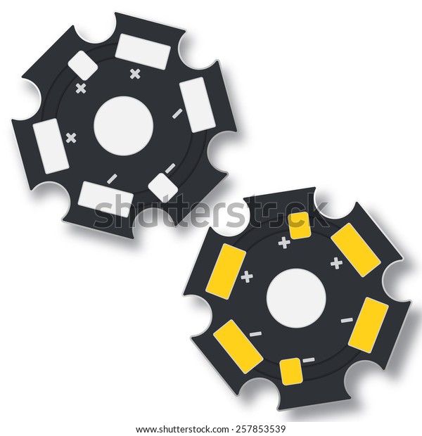 Vector Illustration Aluminum Star Circuit Board Stock Vector (Royalty ...