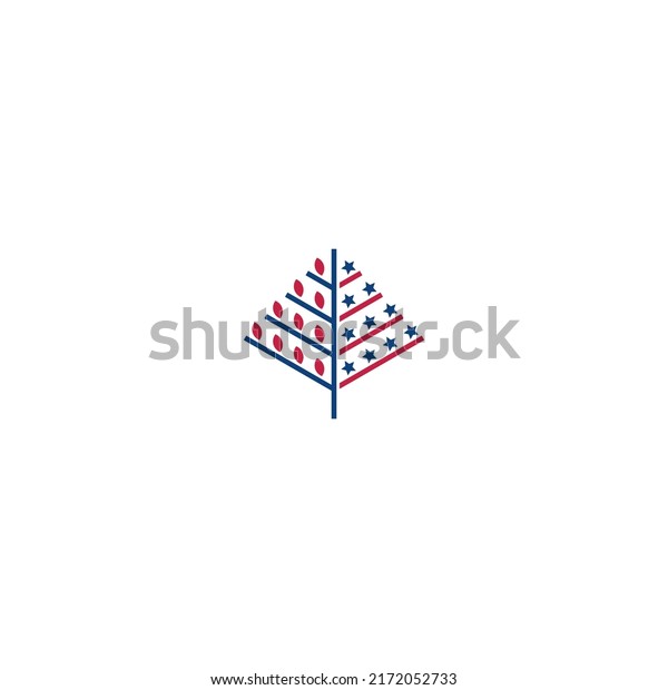 Vector Illustration America Tree Stock Vector (Royalty Free) 2172052733 ...