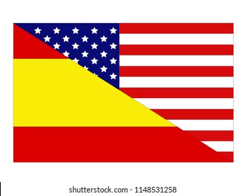 Vector Illustration American Spanish Flags Stock Vector (Royalty Free ...