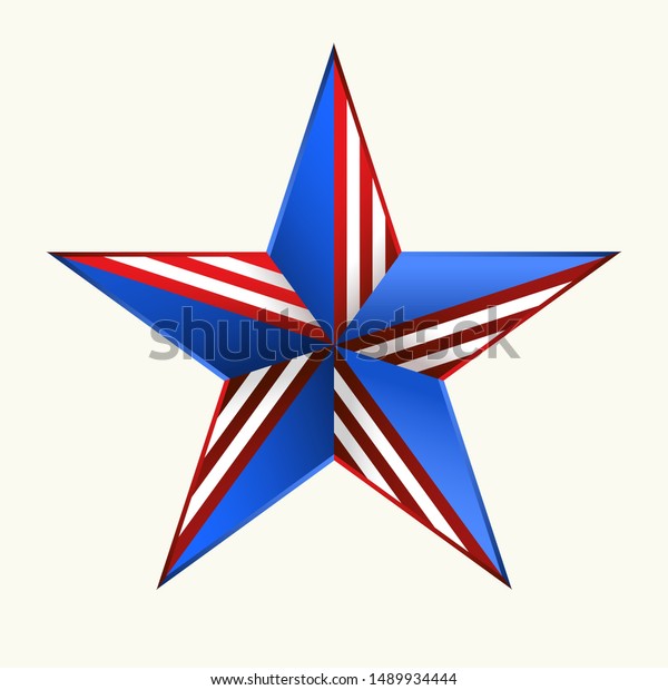 Vector Illustration American Star Flag Colors Stock Vector (Royalty ...