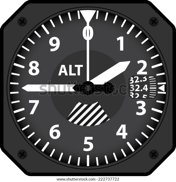 Vector Illustration Analogical Aircraft Altimeter Stock Vector (Royalty ...
