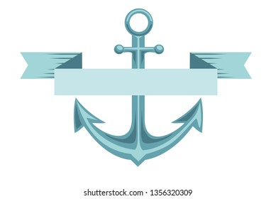 Vector Illustration Anchor Banner Vector Drawing Stock Vector (Royalty ...