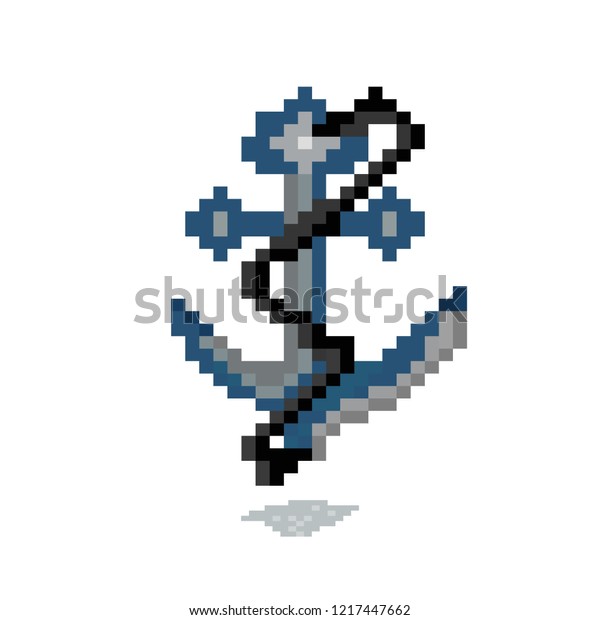 Vector Illustration Anchor Pixel Style Stock Vector (Royalty Free ...