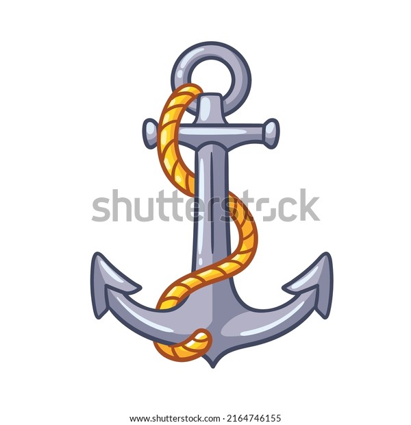 Ilustración vectorial con ancla y cuerda: vector de stock (libre de ...