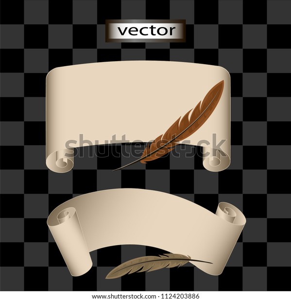 Vector Illustration Ancient Writing Parchment Scroll Stock Vector ...